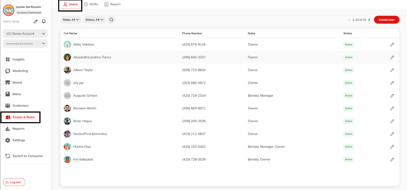 How to create and invite user to Merchant Manager – joe.coffee